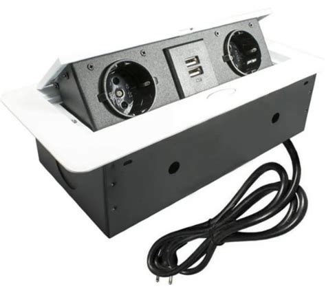 Выдвижной встраиваемый розеточный блок Inrior на 2 Euro розетки 2 Usb A Toro 22 10 выгодная