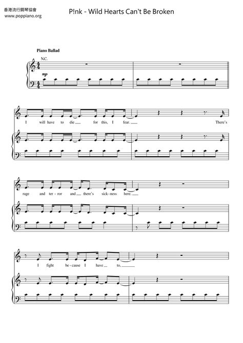 P Nk Wild Hearts Cant Be Broken 琴譜pdf 香港流行鋼琴協會琴譜下載 ★