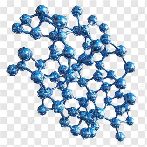 Molecular Structure With Shiny Blue Atoms For Science And Chemistry