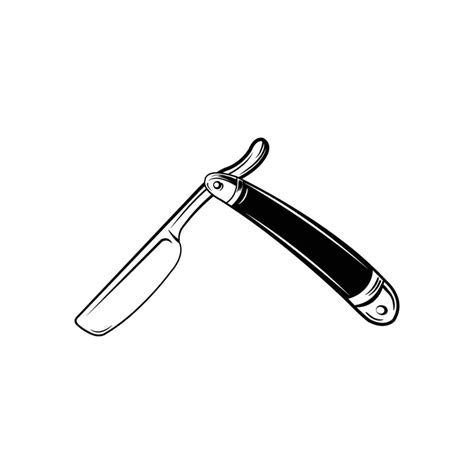 Cut Out Silhouette Of A Straight Razor Straight Razor Sharp Razor