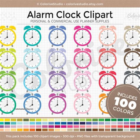 Clock Clipart Etsy Uk