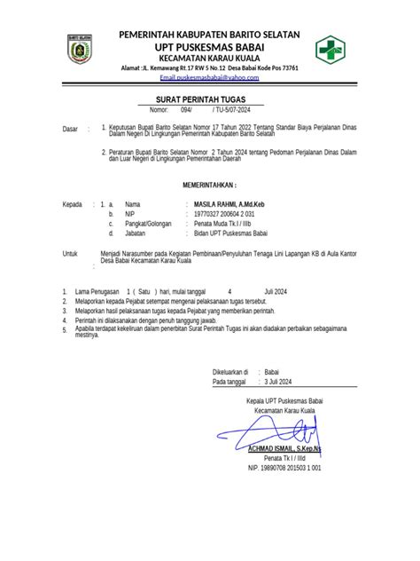 Contoh Spt Sppd Jen Meng Bang Bab Pend Tab Pat Bant Pdf