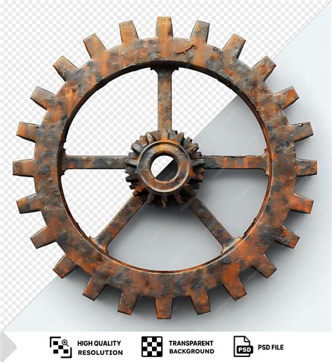 Premium Psd Rusty Old Cog Wheel Png Clipart Png