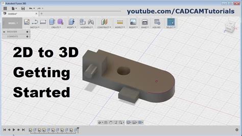 Fusion 360 Tutorial For Beginners 2 2d To 3d Getting Started Fusion 360 Basics Tutorial
