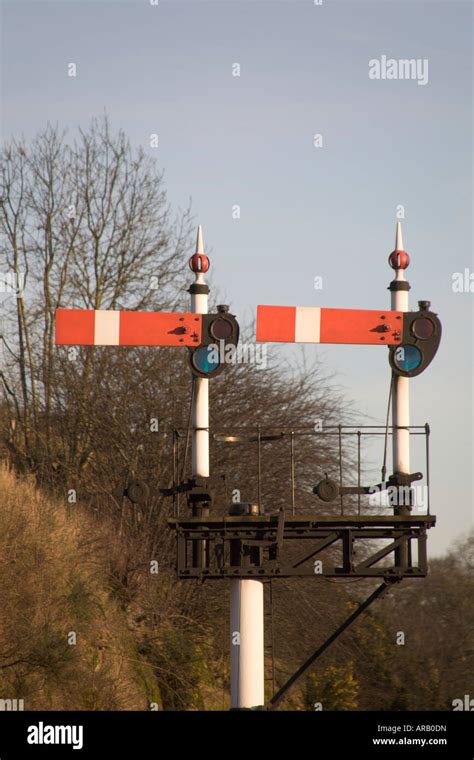 Signal On A Railway Indicating Do Not Proceed Stock Photo Alamy