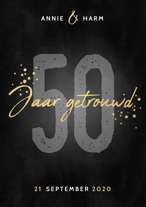 Stijlvolle Jubileumkaart Uitnodiging 50 Jaar Kaartje2go