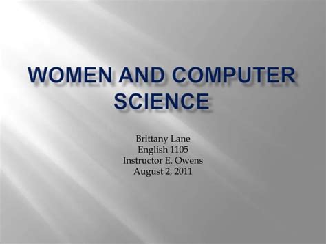 Women And Computer Science PPT