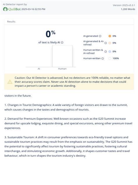 Ai Detector Quillbot Ai Part 2 Pdf Tourism Infrastructure
