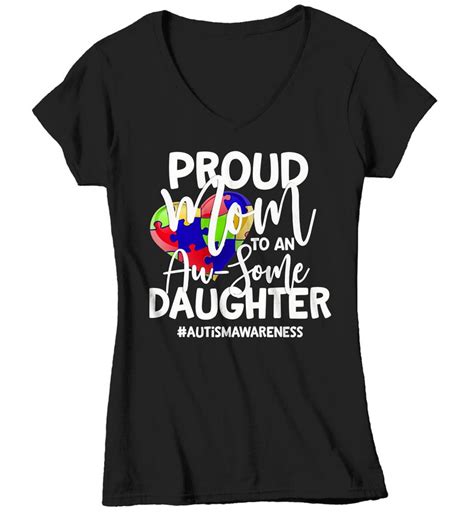 Womens Autism Mom Shirt Autism Shirts Proud Mom Au Some Etsy
