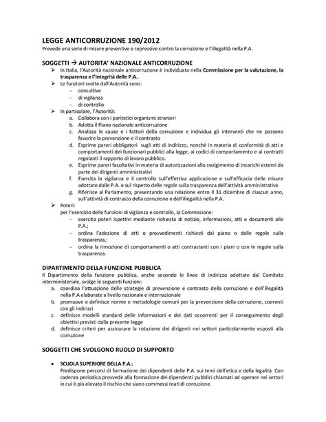 Legge Anticorruzione N Schemi E Mappe Concettuali Di Diritto Penale Docsity