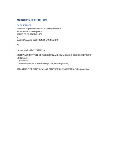 Full Data Science Internship Report Pdf Data Science Computing