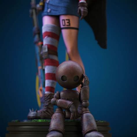 Sexy War Girl With Robot Statue NSFW D Spartan Shop