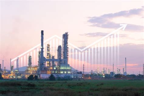 Oil Gas Refinery Or Petrochemical Plant With Concept Of Business