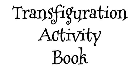 Mini Transfiguration Activity Book 1st Edition Book Activities