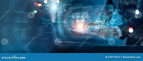 Chat GPT Ai Chat Communicate And Interact To Businessman Provide