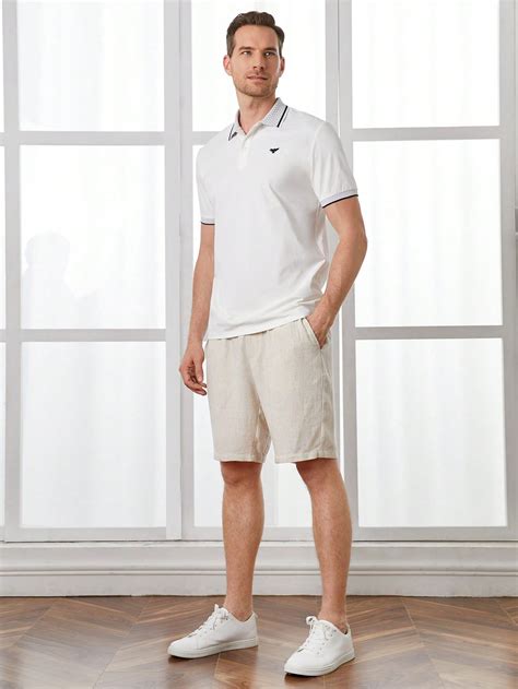 Manfinity Basics Men Drawstring Waist Solid Shorts Shein Usa