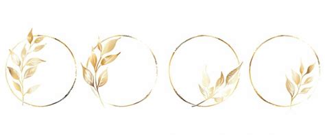 Premium Photo Three Oval Gold Leaf Frames With A White Background