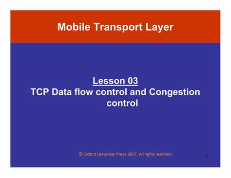 Mobile Computing Tcp Data Flow Control Ppt