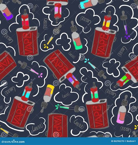 Dark Vape Seamless Pattern Stock Vector Illustration Of Vape 86296270