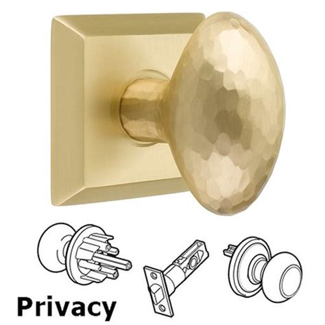 Arts And Crafts Door Hardware Collection Privacy Modern Hammered Egg Door Knob With Quincy Rose