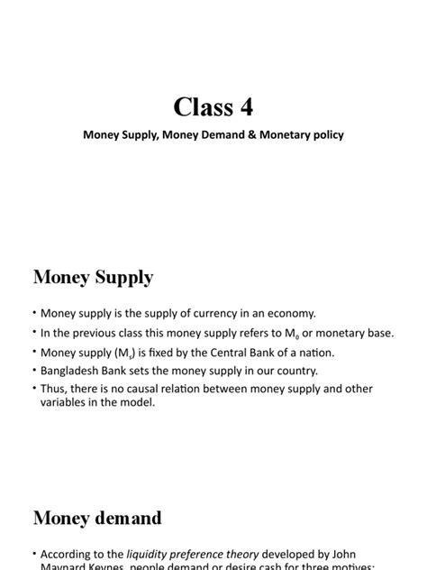 Class 4 Monetary Policy Pdf Money Supply Monetary Policy