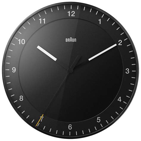 Bc17 Braun Classic Large Analogue Wall Clock Black Braun Clocks