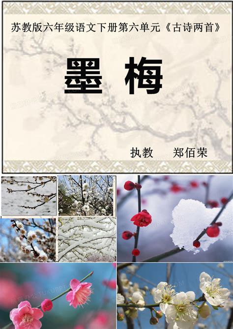 墨梅课件ppt模板下载编号lxnyozne熊猫办公