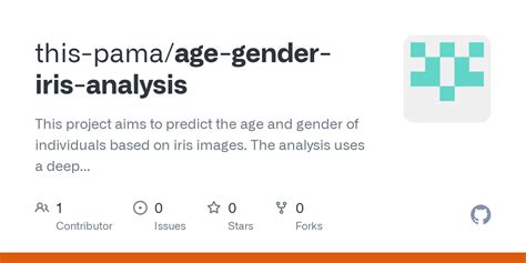 Github This Pamaage Gender Iris Analysis This Project Aims To Predict The Age And Gender Of