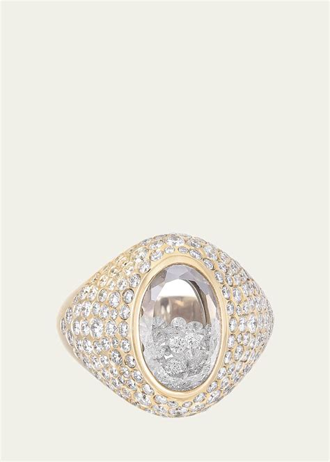 Moritz Glik Dedingo Gal Signet Ring With Diamonds In White Sapphire