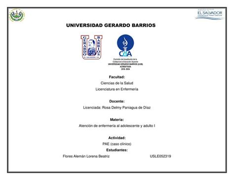 PAE Caso Clínico Lorena uDocz