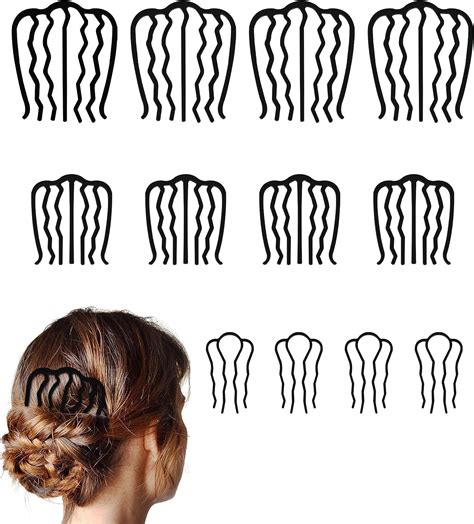 6 Piece Metal Hair Side Combs Hair Fork Clip Teeth Hair