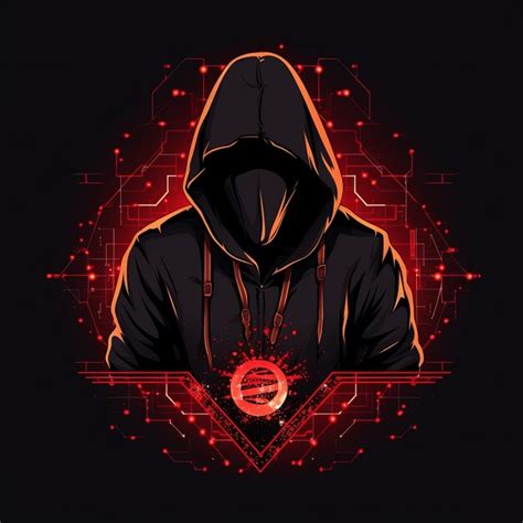 Premium Photo Hooded Hacker Logo Mascot