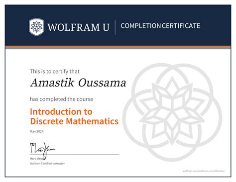Wolfram U Certificate Introduction To Discrete Mathematics