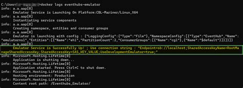 Docker Cannot Connect To Azure Event Hubs Emulator From C Net