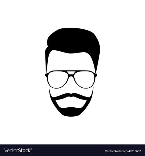 Geek Face Template Royalty Free Vector Image Vectorstock