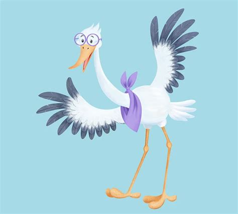 Stork Character Design And Illustration Behance