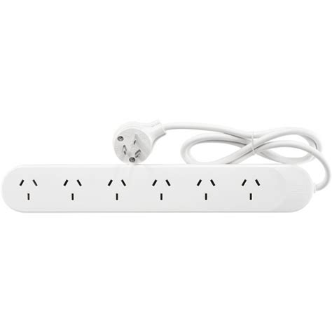 Hpm 6 Way Outlet 2400w 10a 240v Powerboard 1m Power Cord 6 Outlets