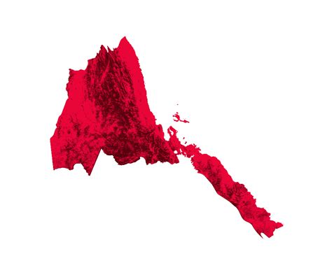 Eritrea Map Flag Shaded Relief Map 3d Illustration 36460189 Png