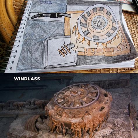 Drawing Of Windlass From The Titanic Wreck Bottom Picture Is The Reference I Used Rtitanic