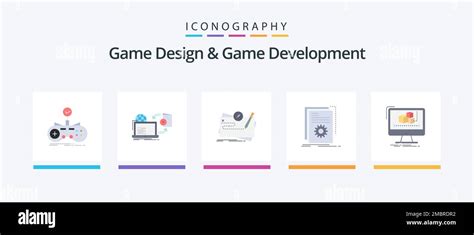Game Design And Game Development Flat 5 Icon Pack Including developer ...