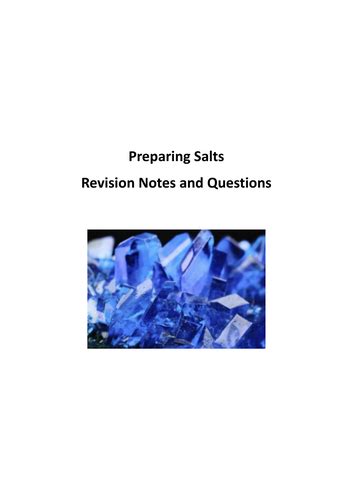 Edexcel Igcse Chemsitry Preparing Salts Teaching Resources