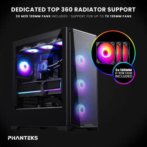 Phanteks Eclipse G370a Mid Tower Gaming Chassis High Airflow Mesh 3x