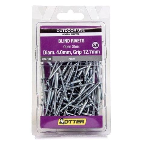Otter 40 X 127mm Open Steel Blind Rivets 100 Pack Bunnings Australia