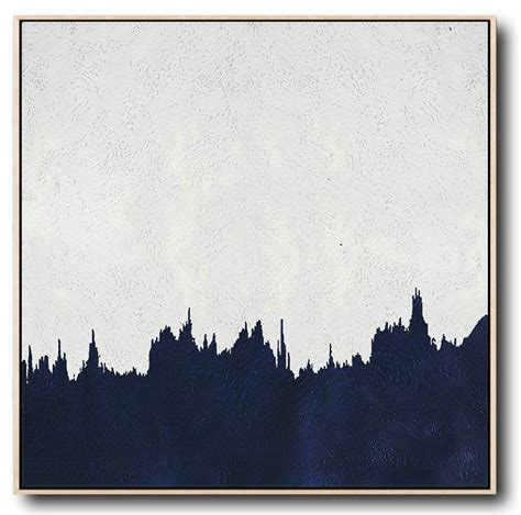 Buy Large Canvas Art Online Hand Painted Navy Minimalist Painting On