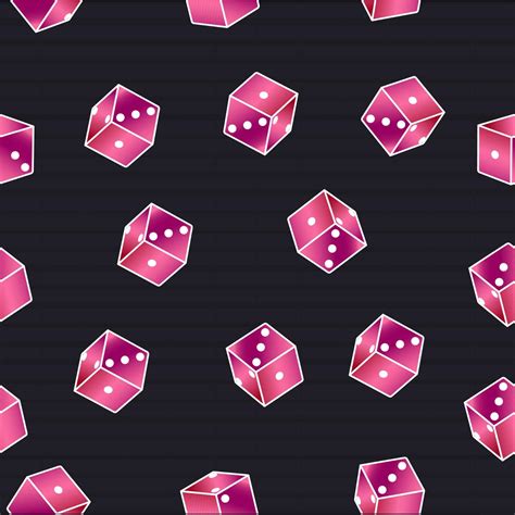 Seamless Pink Dices Pattern On Black Brick Wall Background 23447626