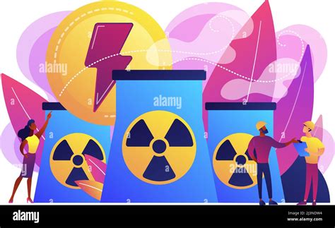 Engineers Working At Nuclear Power Plant Reactors Releasing Energy