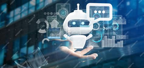 Premium Photo Businessman Holding Chatbot With Binary Code Message And Data