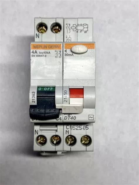 DISJONCTEUR DIFFÉRENTIEL MERLIN Gerin DT40N vigi DT40 4A 30mA 1P N