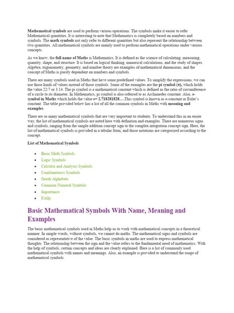 Mathematics Symbol S Pdf Derivative Integral