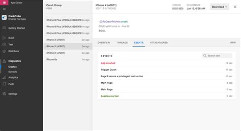 Diagnostics Features Visual Studio App Center Microsoft Learn